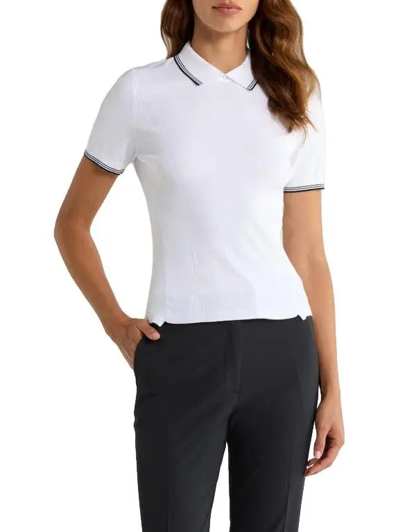 G/fore Elevated Short Sleeve Sweater Polo - Snow