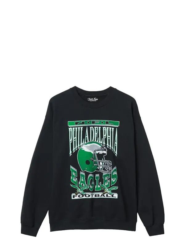 Junk Food Philadelphia Eagles Cotton Blend Crewneck Sweatshirt - Black