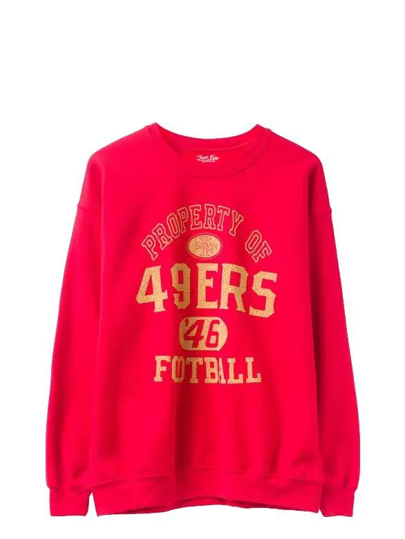 Junk Food San Francisco 49ers Property Of Flea Market Crewneck Sweatshirt - Red