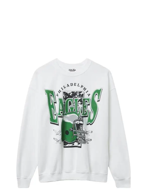 Junk Food Philadelphia Eagles Graphic Crewneck Sweatshirt - White