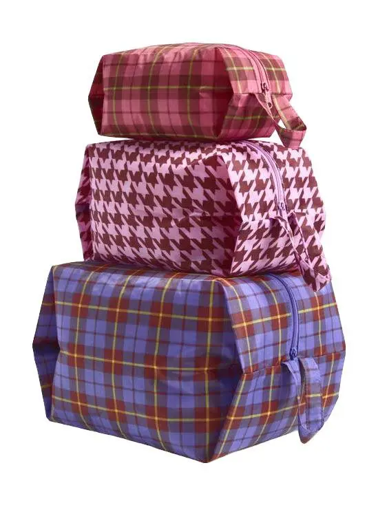 Baggu 3d Zip Set Pouches - Check Mix
