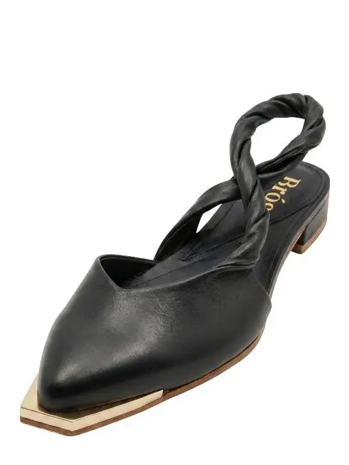 BRÓG Sinead Pointed Slingback Mule Jet - Black