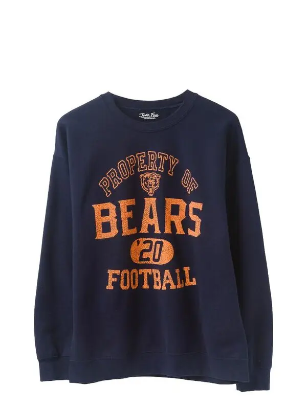 Junk Food Chicago Bears Property Of Flea Market Crewneck Sweatshirt - Navy