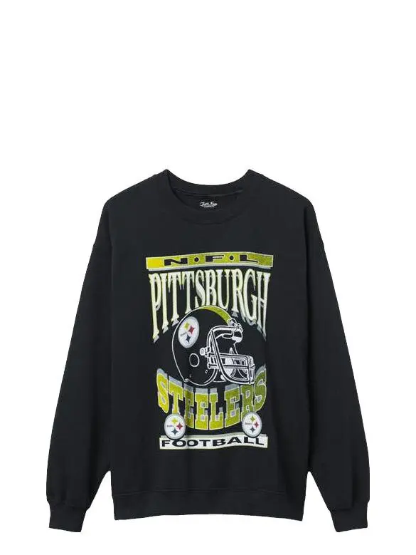 Junk Food Pittsburgh Steelers Graphic Crewneck Sweatshirt - Black