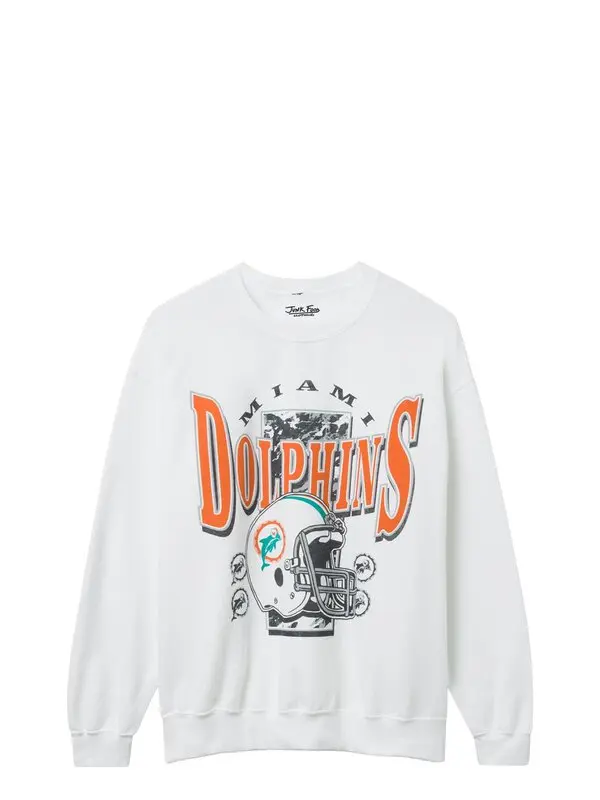Junk Food Miami Dolphins Graphic Sweatshirt - White