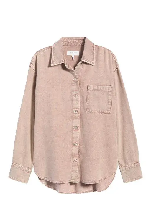 Rag & Bone Connie Ultra Featherweight Denim Button-up Shirt - Rose Stone