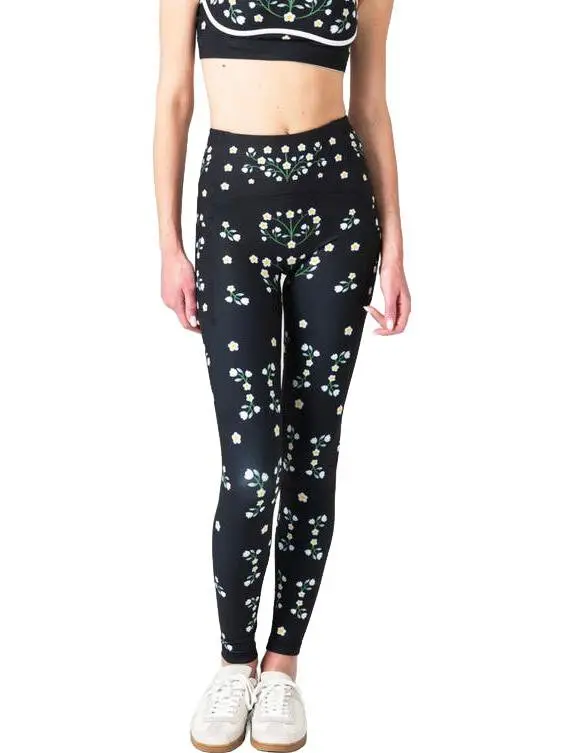 JESSIE ZHAO NEW YORK High-waisted Floral Leggings - Black