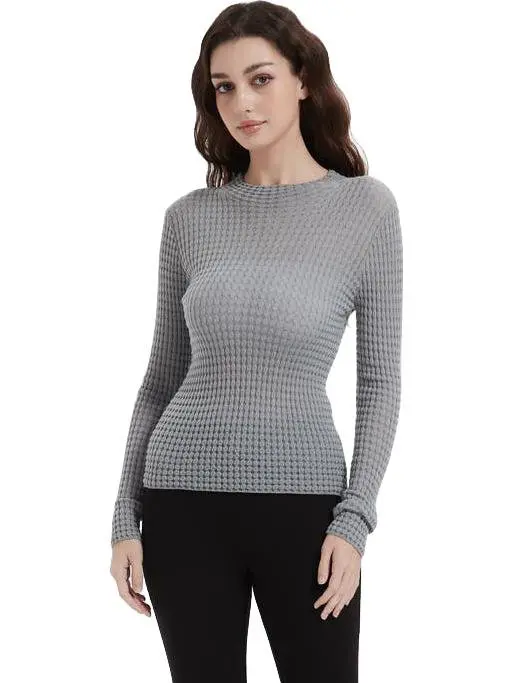 NUAJE NUAJE Auden Merino Wool Mock Neck Top - Grey