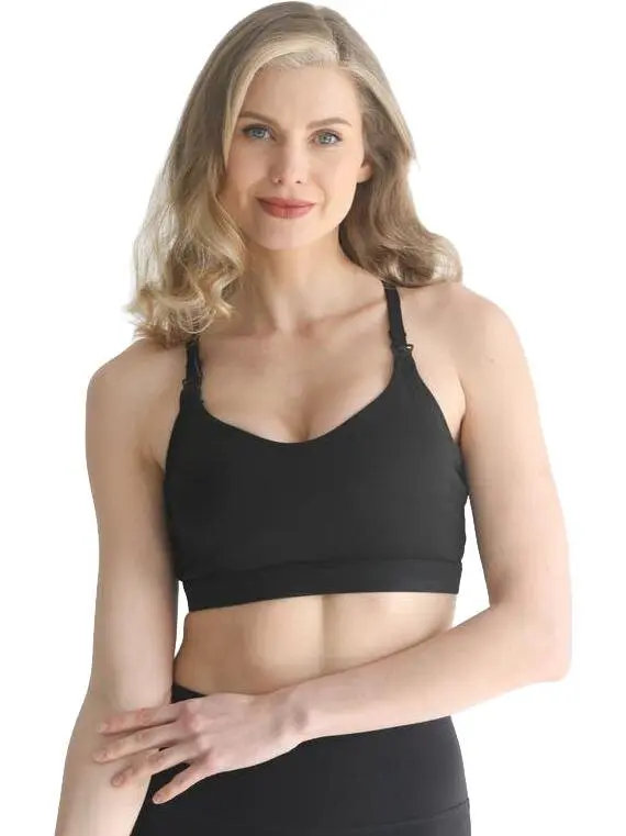 SWEAT & MILK Supportive Flow Nursing And Pumping Sports Bra - Noir