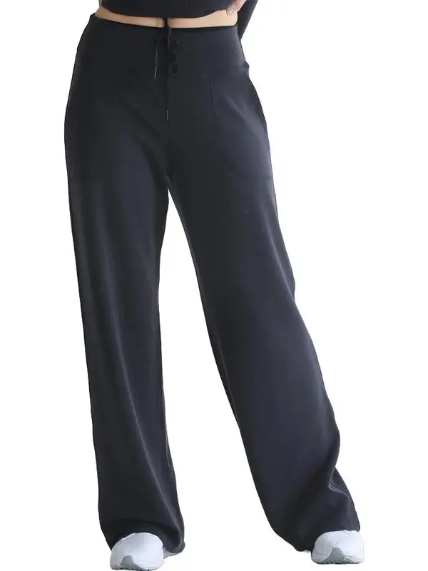 SWEAT & MILK Lyah Softstreme High-waisted Wide-legged Pants - Noir