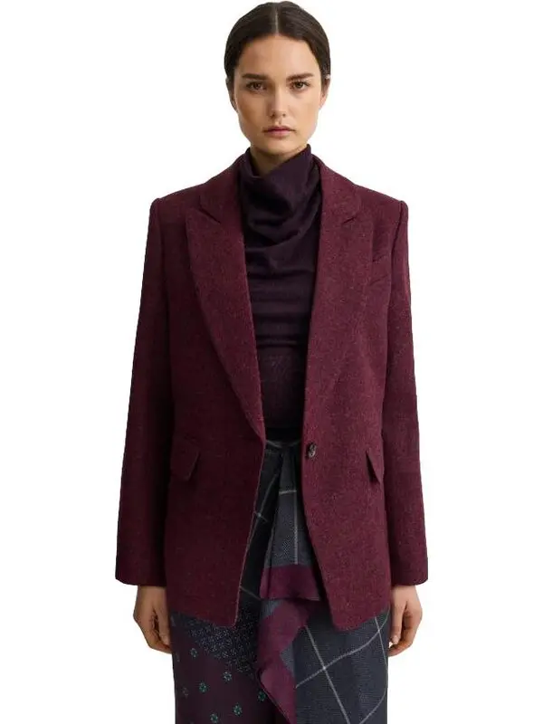 Smythe Oversized Long Lapel Blazer - Bordeaux