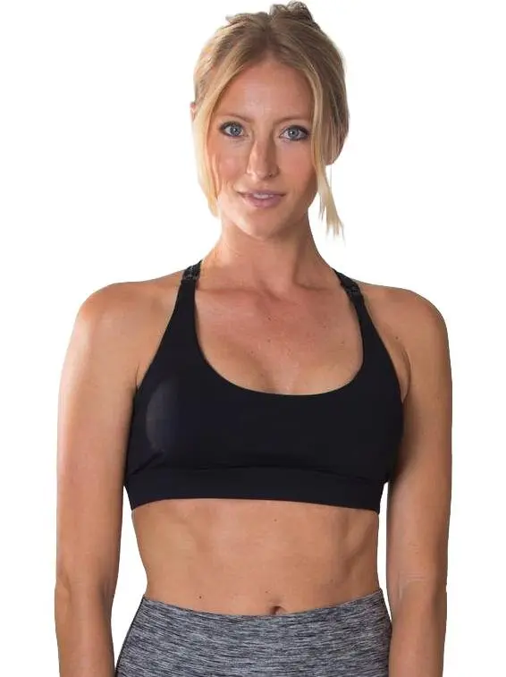 SWEAT & MILK Oceane 2 Support Nursing Sports Bra No Pumping - Black