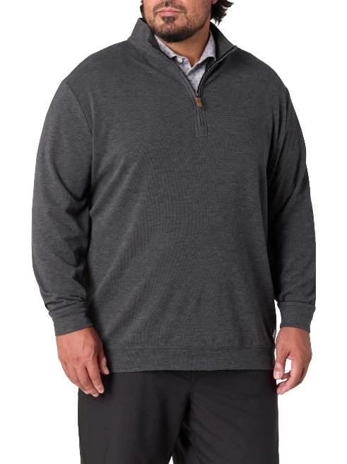 TRAVISMATHEW FIT BY DXL Cloud 1/4-zip Sweater - Black Heather