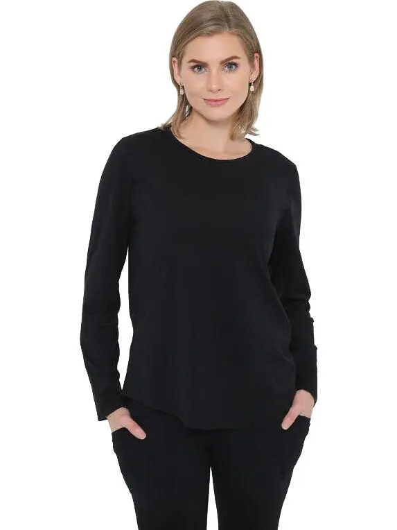 SWEAT & MILK Harper Long Sleeve Nursing Top - Noir