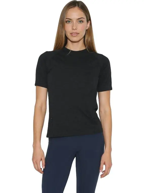 SWEAT & MILK Aria Running Seamless Nursing Tee Short Sleeve - Noir