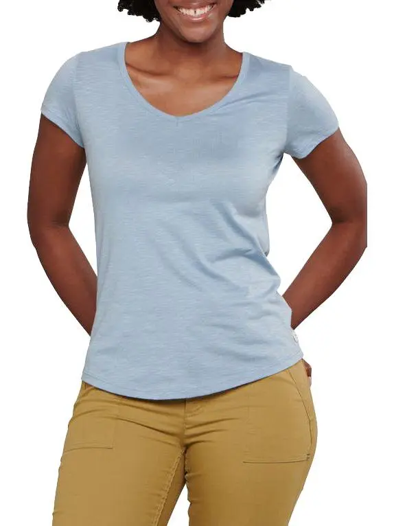 TOAD & CO Organic Cotton Blend V-neck T-shirt - Weathered Blue