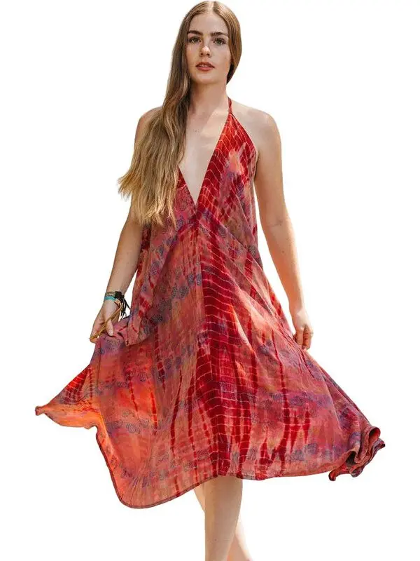 SUN CHILD Classic Silk Maxi Dress - Pink