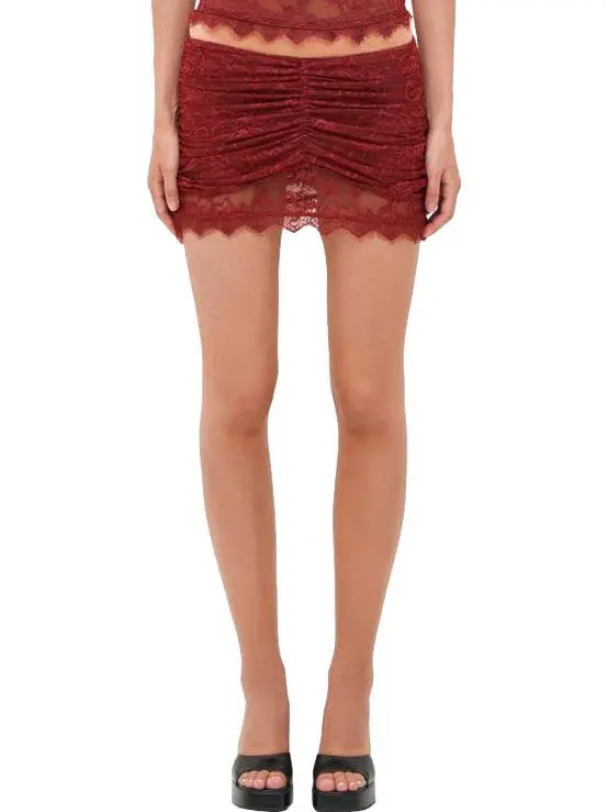 OW Selah Lace Mini Skirt - Red