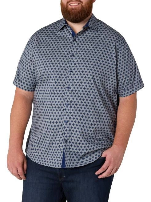 SYNRGY BY DXL Big & Tall Micro Diamond Sport Shirt V2 - Grey