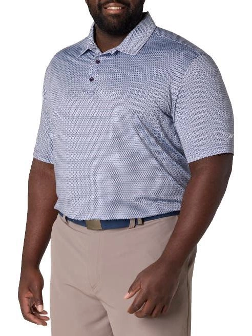 REEBOK Big & Tall Geometric Print Performance Polo Shirt V2 - Phantom Purple Multi