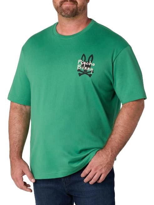 Psycho Bunny Big & Tall Duncan Graphic Tee - Green