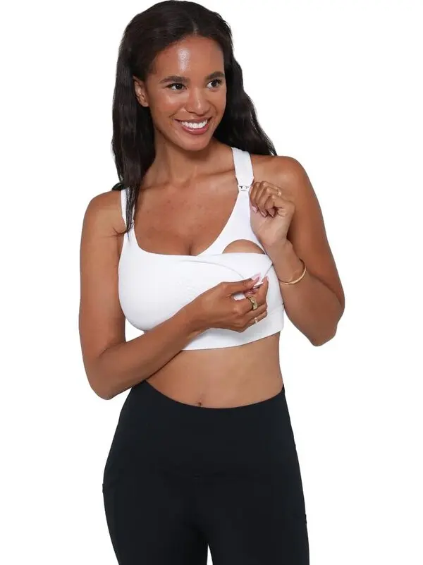 SWEAT & MILK Chloe 3 Running Nursing Sports Bra - Blanc