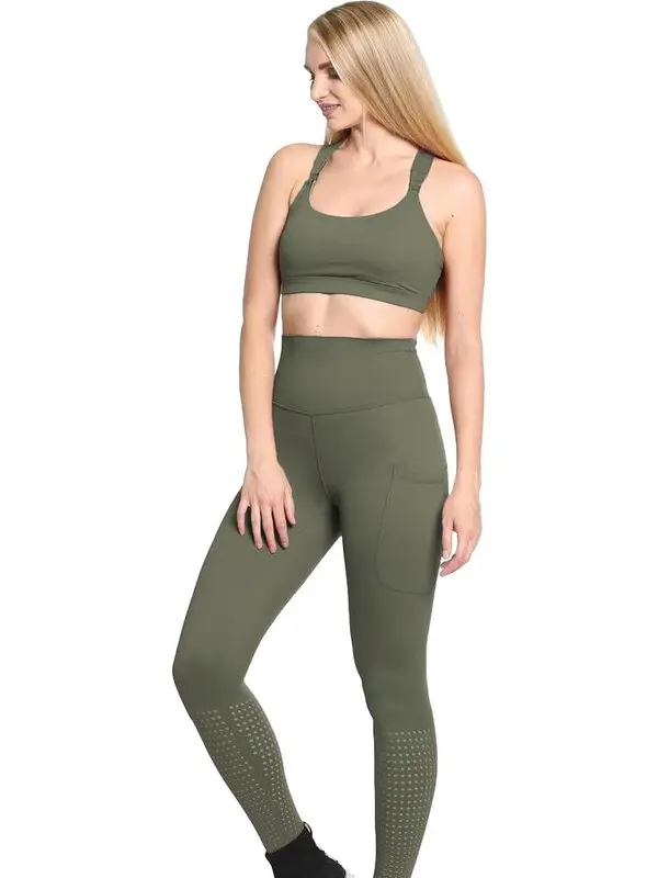 SWEAT & MILK Chloe 3 Running Nursing Sports Bra - Dark Olive
