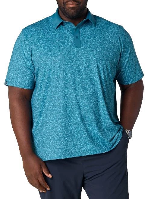 CALLAWAY Big & Tall Confetti Tees Polo Shirt - Blue Coral