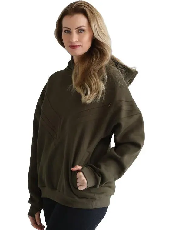 SWEAT & MILK Isabella Ultra Soft Nursing And Pregnancy Hoodie - Olive Tree