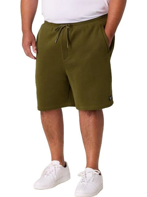 REEBOK Big & Tall Lux Offday Fleece Shorts With Drawstring Waist - Olive Stone