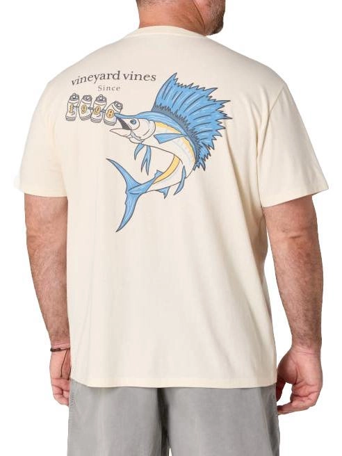 Vineyard Vines Big & Tall Since 1998 Beer Can Pocket T-shirt - Marshmellow