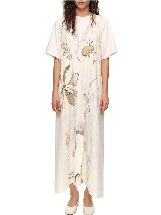 Bimba Y Lola Lace Bib Midi Dress - Ivory