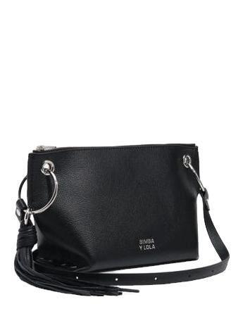 Bimba Y Lola Medium Trapecio Leather Bag - Black