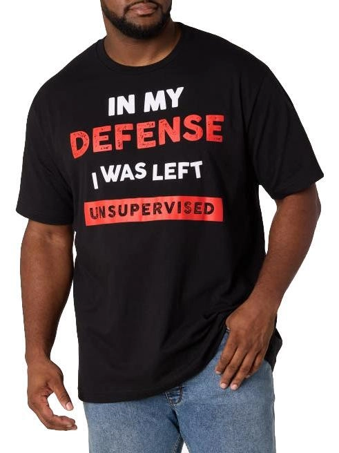 TRUE NATION BY DXL Big & Tall In My Defense Graphic Tee - Black