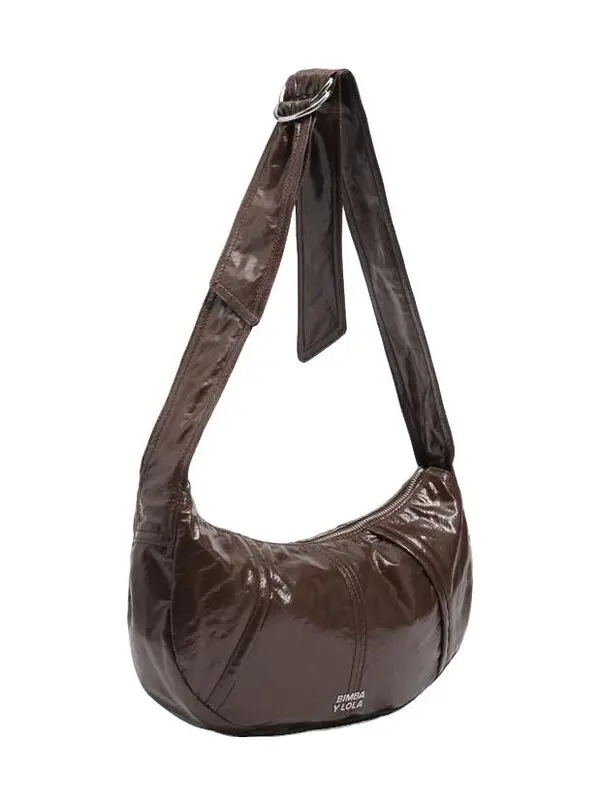 Bimba Y Lola Medium Shiny Moon Bag - Chocolate