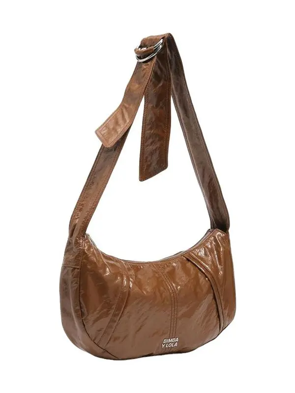 Bimba Y Lola Medium Shiny Moon Bag - Toffee