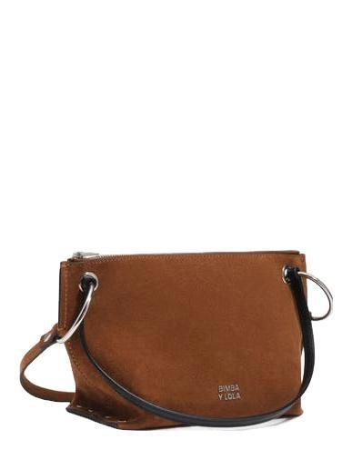 Bimba Y Lola Medium Suede Trapeze Bag - Tobacco