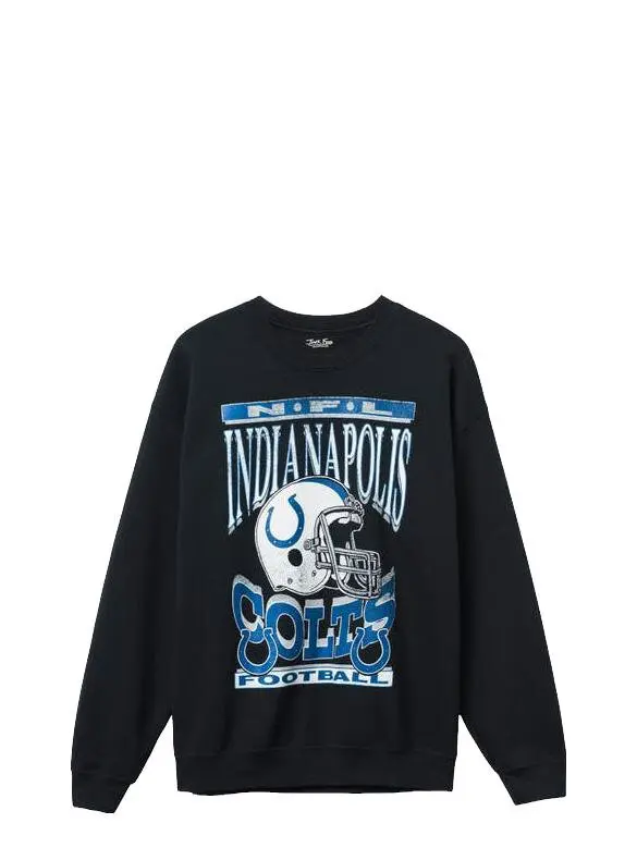 Junk Food Indianapolis Colts Helmet Crewneck Sweatshirt - Black