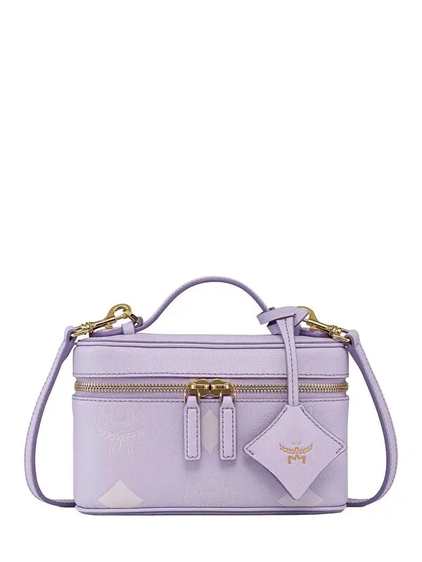 Mcm Mini Aren Vanity Case In Visetos - Purple
