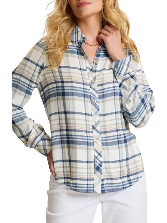 Tommy Bahama Alma Mar Plaid Flannel Shirt - Ocean Clouds