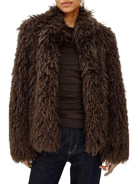 Rails Blisse Faux Fur Coat - Espresso