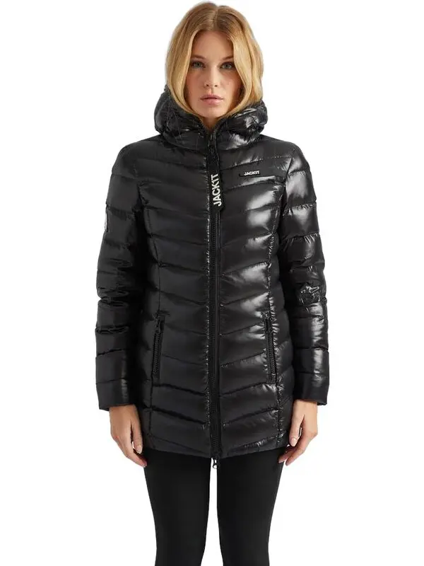 JACK1T Hooded Down Puffer Jacket - Black