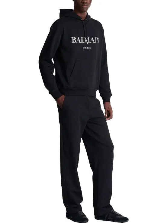 Balmain Printed Hoodie - Black