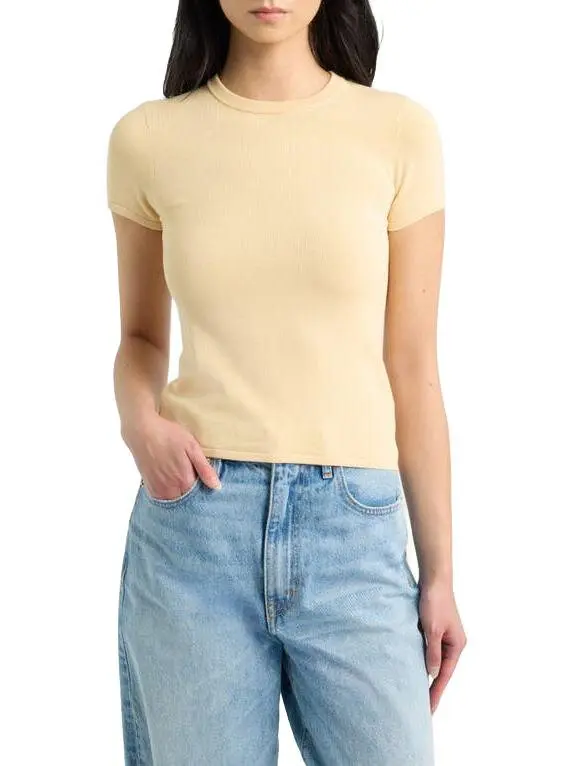 Faithfull The Brand Leandra Ribbed T-shirt - Butter