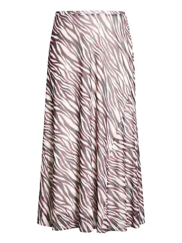 CITY BLUES Belle Seam Maxi Skirt - Parchment/cherry