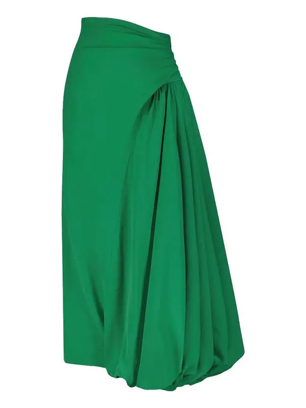 Lela Rose Faille Draped Bubble Skirt - Fern