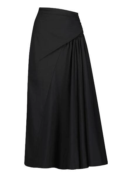 Lela Rose Cotton Poplin Draped Bubble Skirt - Black