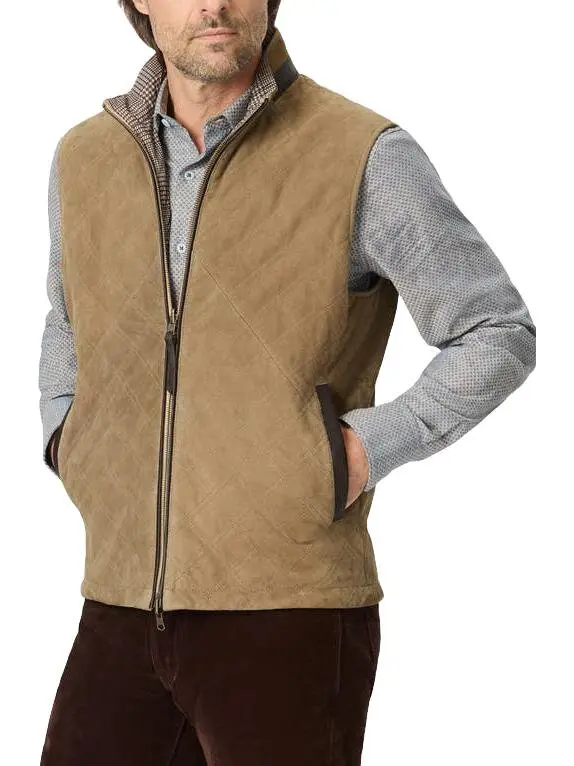 Robert Graham Quilted Leather Vest - Tan