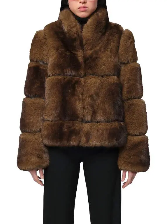 Apparis Sai Paneled Faux Fur Coat - Mink