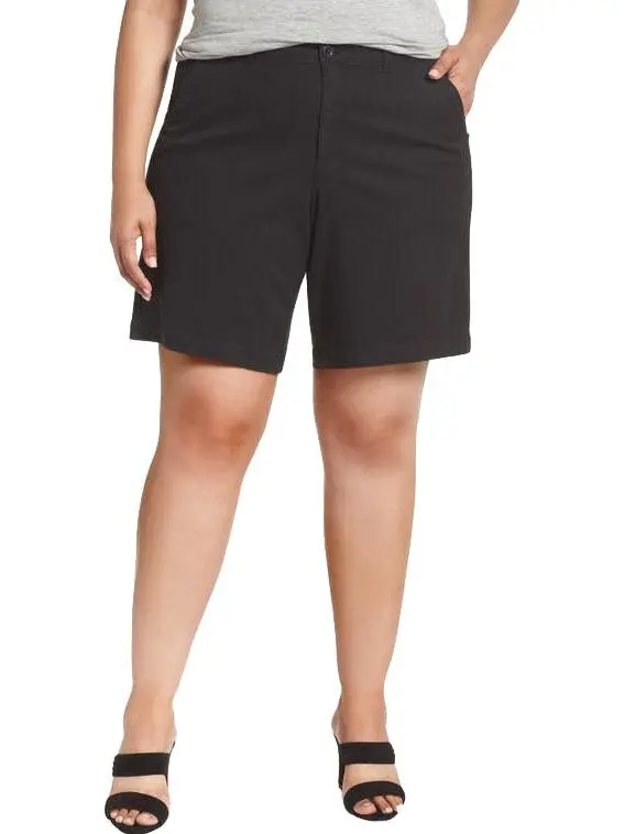 NYDJ Stretch Twill Bermuda Shorts - Black